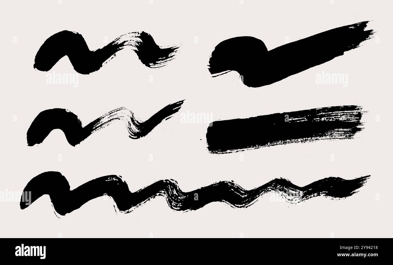 Brush stroke vector. Painted waves and curves Stock Vector Image & Art ...