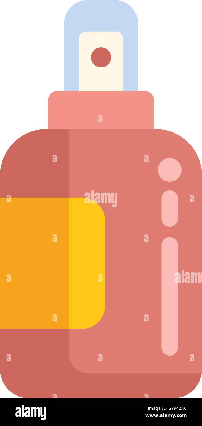Spray bottle dispensing liquid, illustrated with a flat design style ...