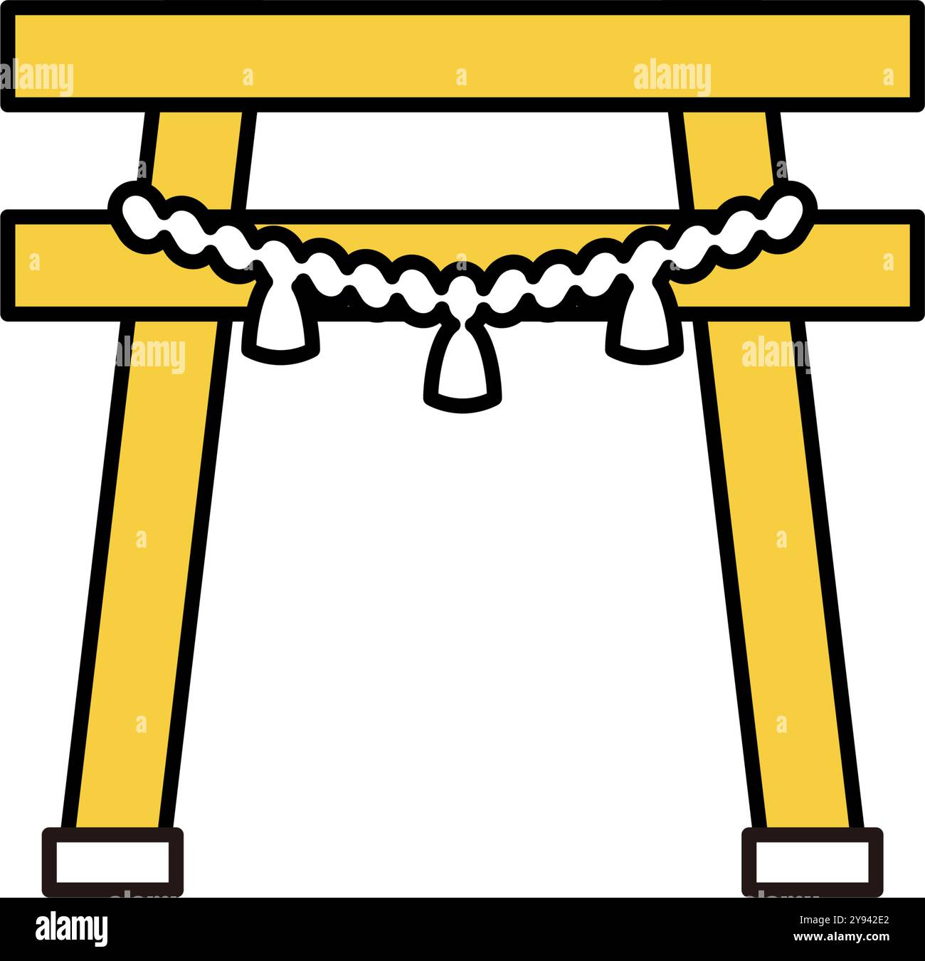 Torii icon of a shrine gate with a sacred rope, Vector Illustration ...