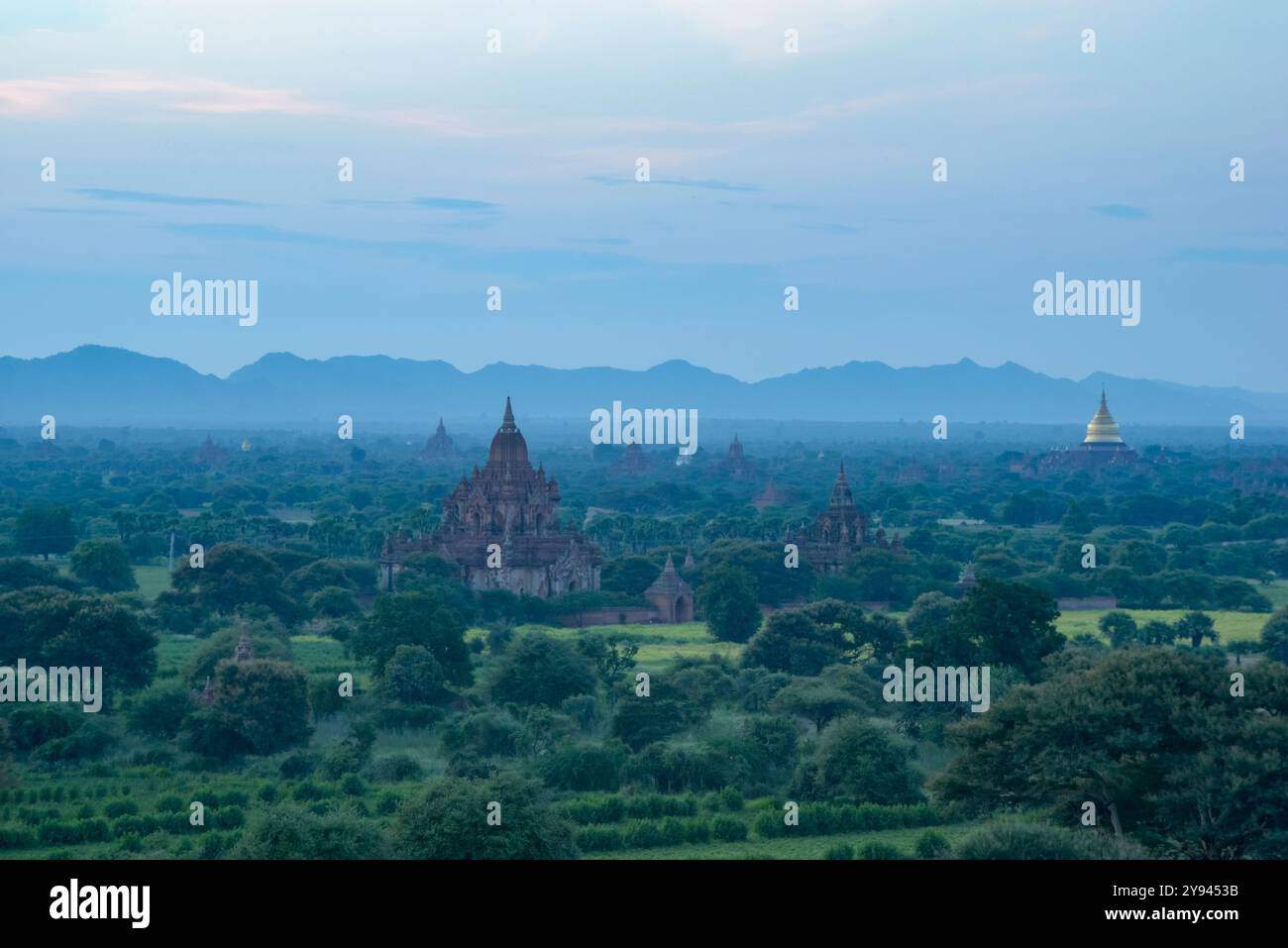 Cropped unrecognizable view of the historic landscape of Bagan, Myanmar ...