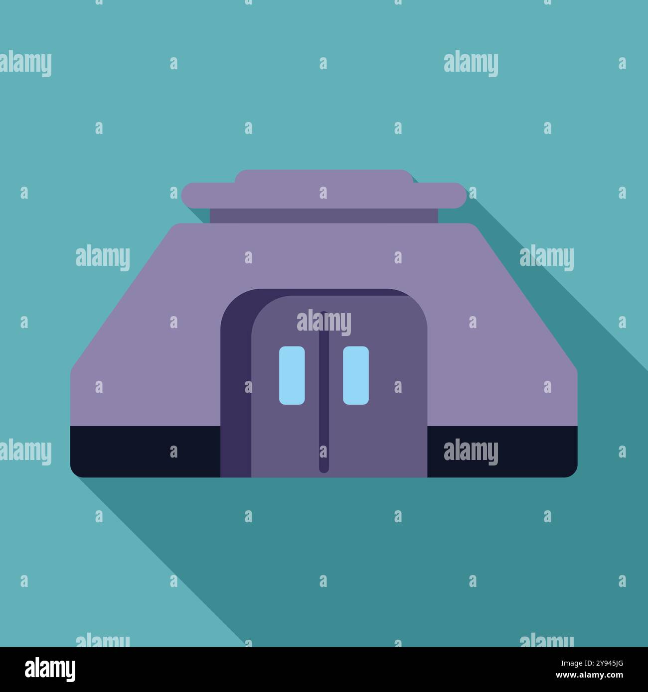 Illustration of a military building with closed gates, bringing a sense ...