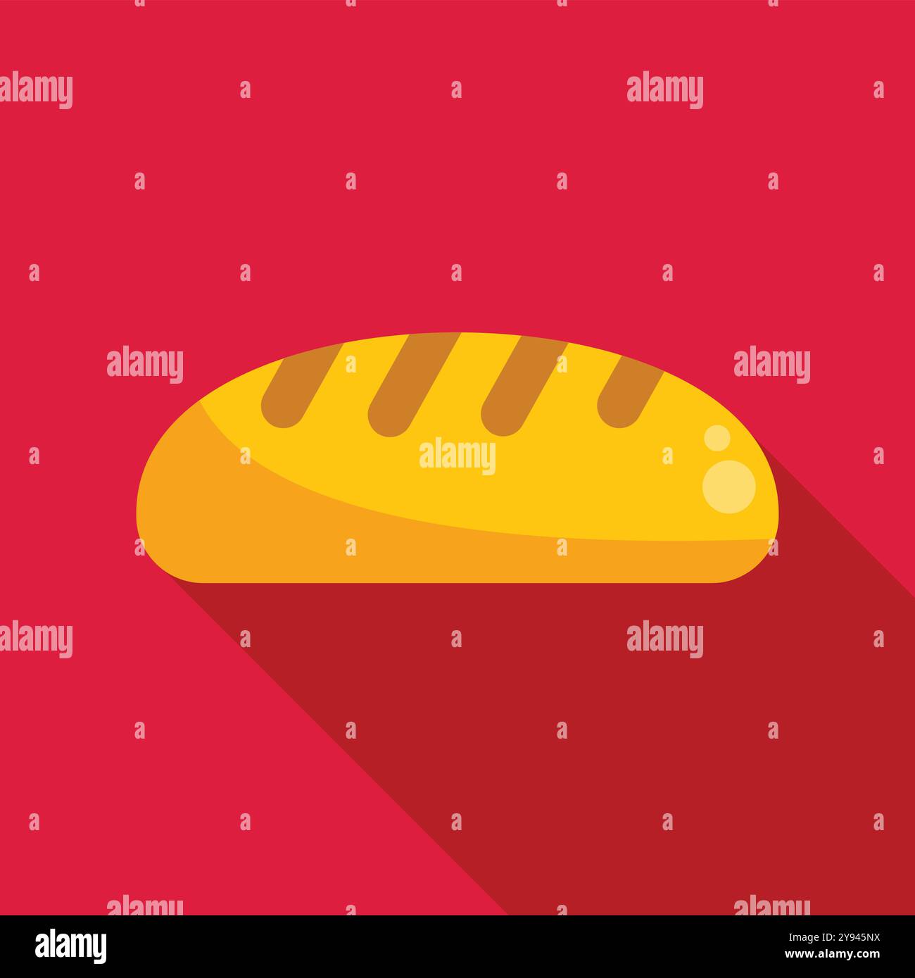 Simple flat vector illustration of a bread loaf casting a shadow on a ...