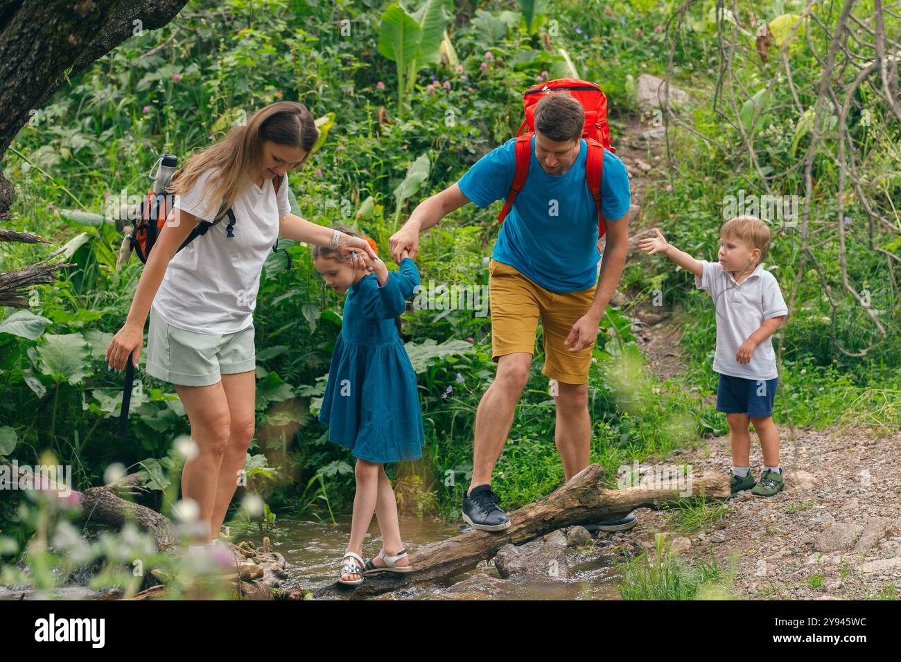 A delightful family hiking adventure in the beautiful nature with kids ...