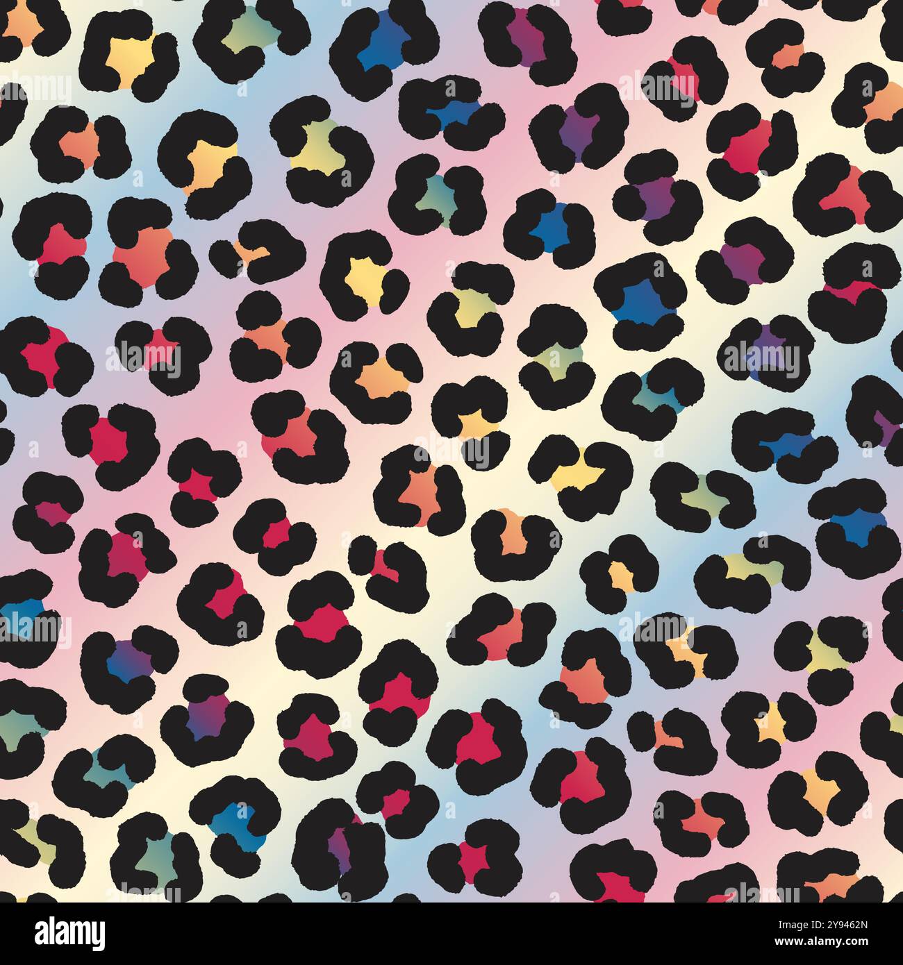 animal print. rainbow leopard spots seamless vector pattern. good for ...