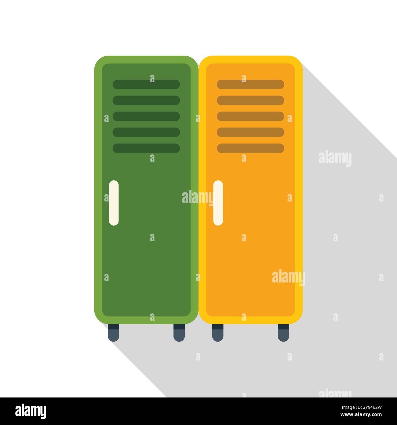 This vector illustration features two colorful school lockers, perfect ...