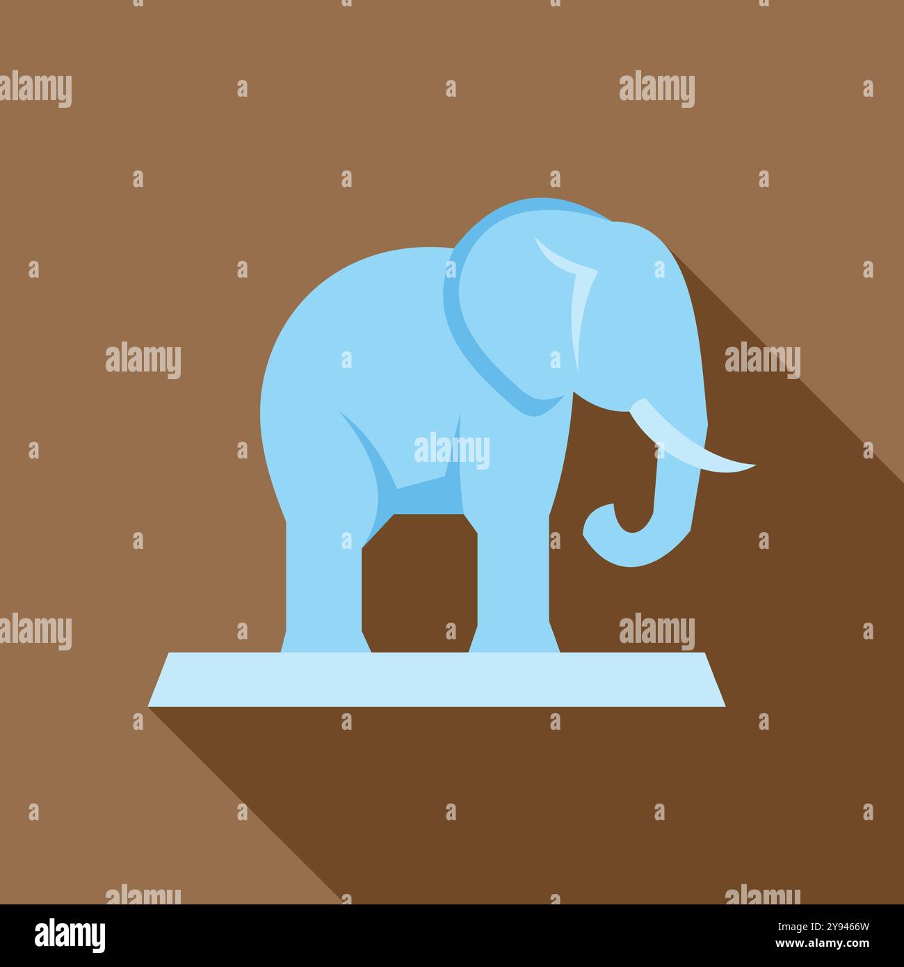 Minimalist vector illustration of a blue elephant standing on a ...