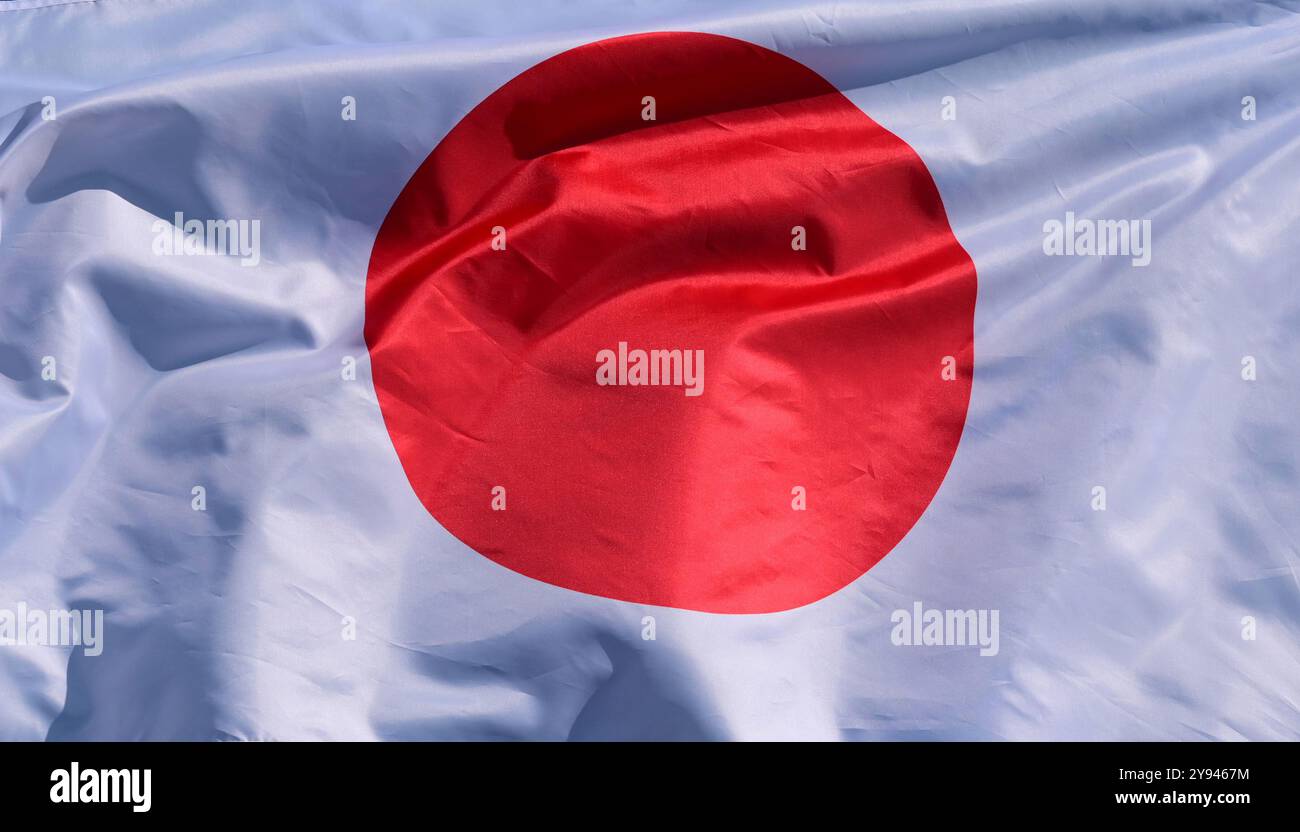 Japanese flag waving hi-res stock photography and images - Alamy