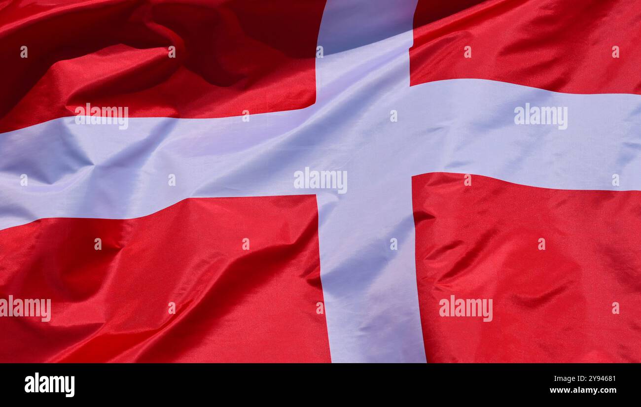 Denmark national flag folds hi-res stock photography and images - Alamy