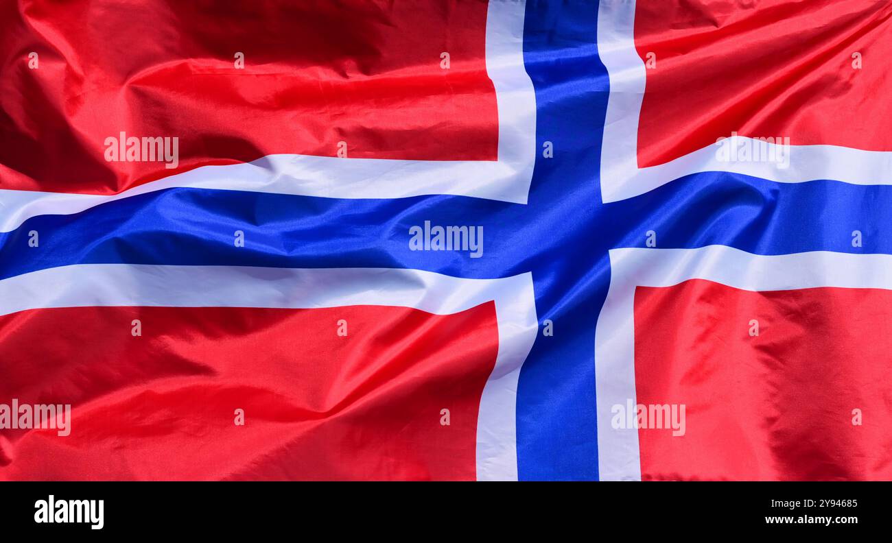 Norwegian flag fluttering in the breeze hi-res stock photography and ...