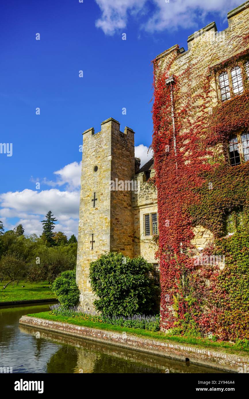 Hever, UK. 4 Oct 2024. Around the grounds and exterior of 13th century ...