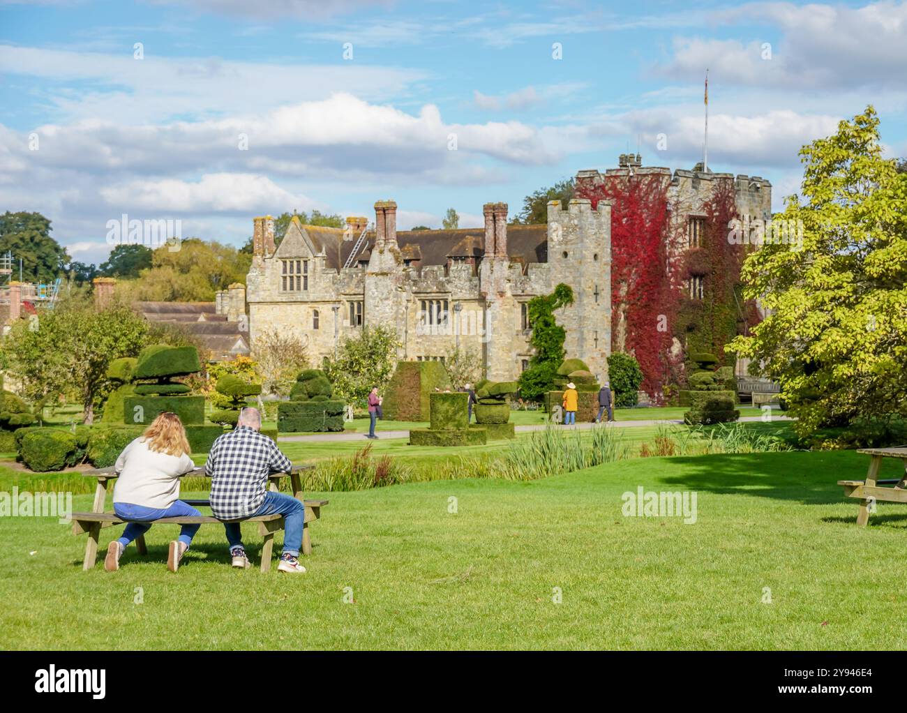 Hever, UK. 4 Oct 2024. Around the grounds and exterior of 13th century ...
