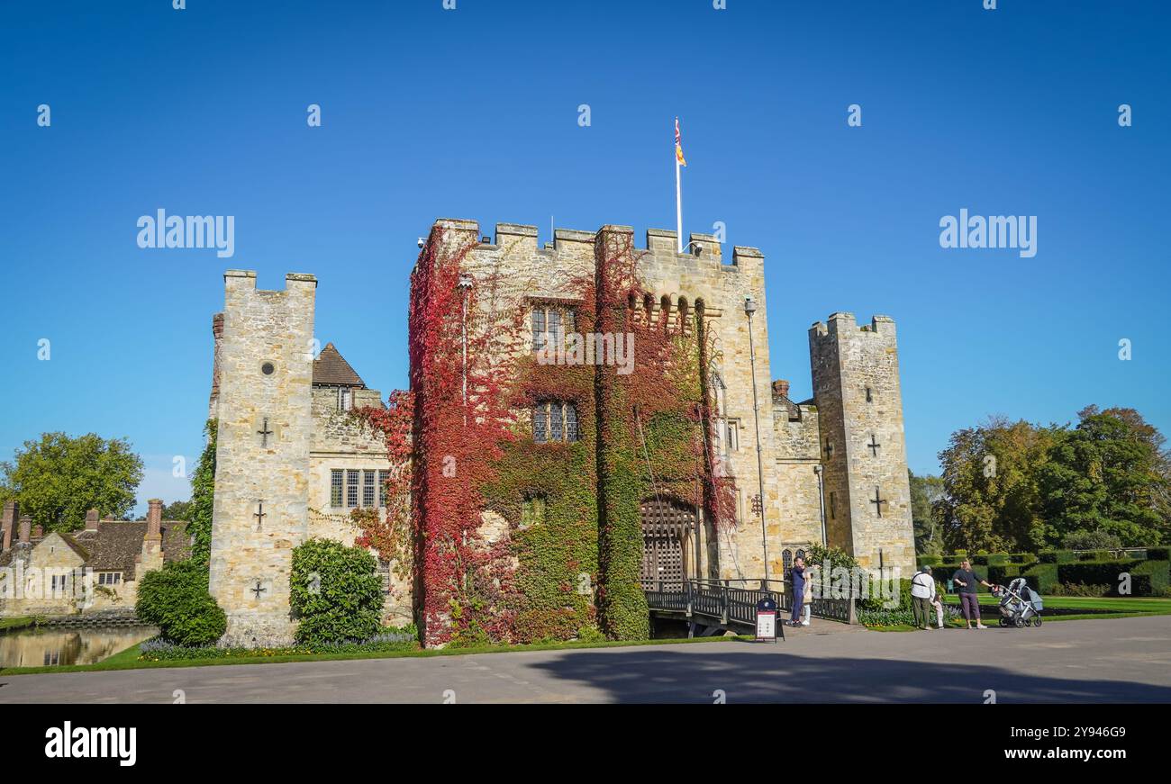 Hever, UK. 4 Oct 2024. Around the grounds and exterior of 13th century ...