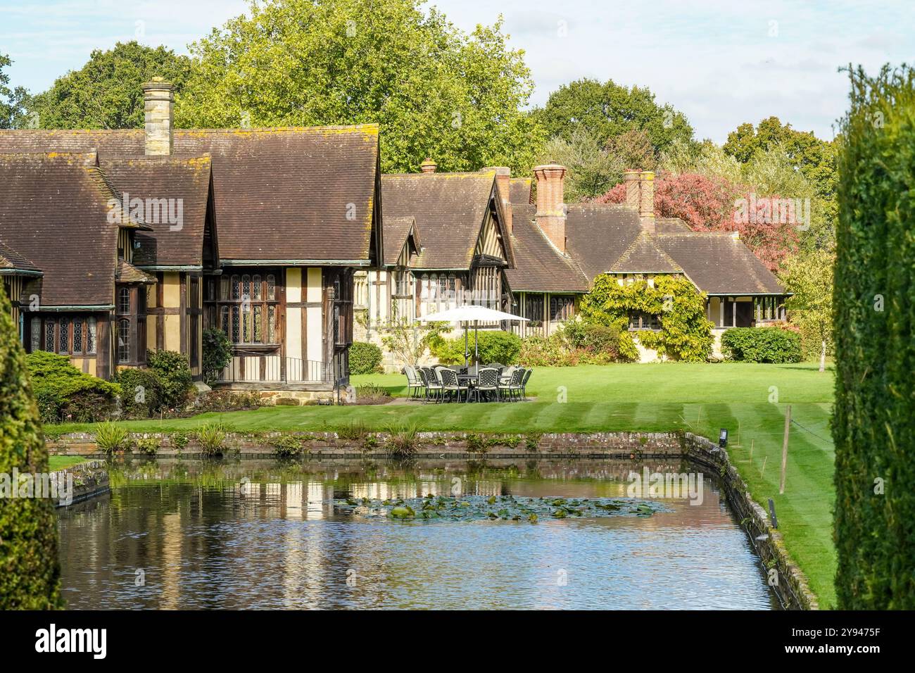 Hever, UK. 4 Oct 2024. Around the grounds and exterior of 13th century ...