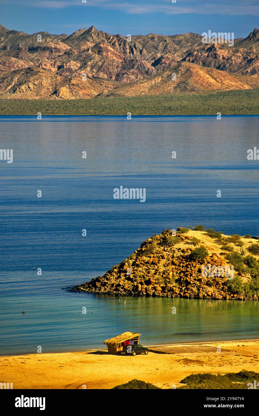 Bahia Concepcion, bay at Gulf of California (Sea of Cortez), camper ...