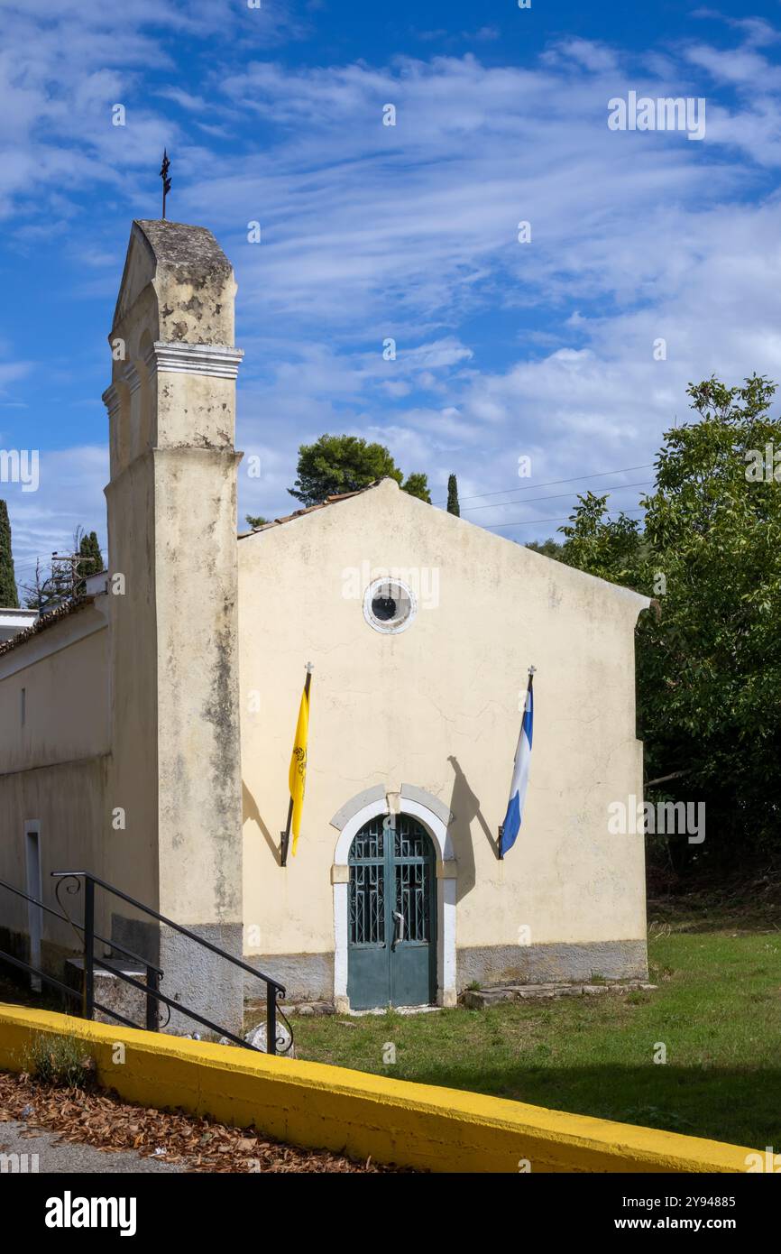 Building and belfry of a traditional orthodox church. Small building ...