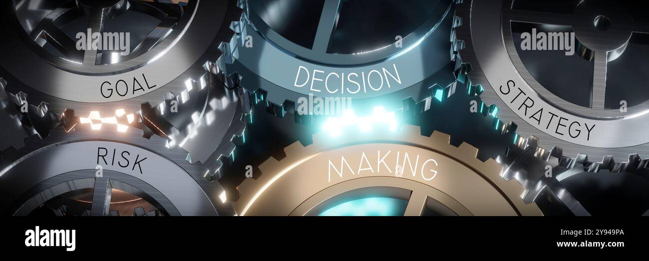 Decision making - gears concept - 3D illustration Stock Photo - Alamy