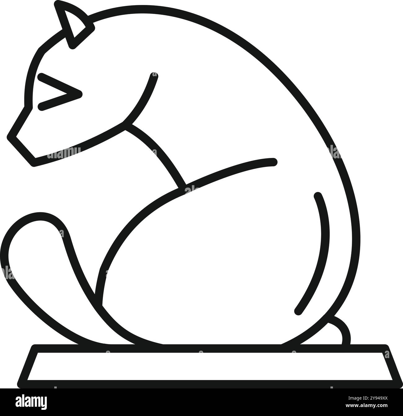 Simple black and white vector illustration of a statue depicting a ...