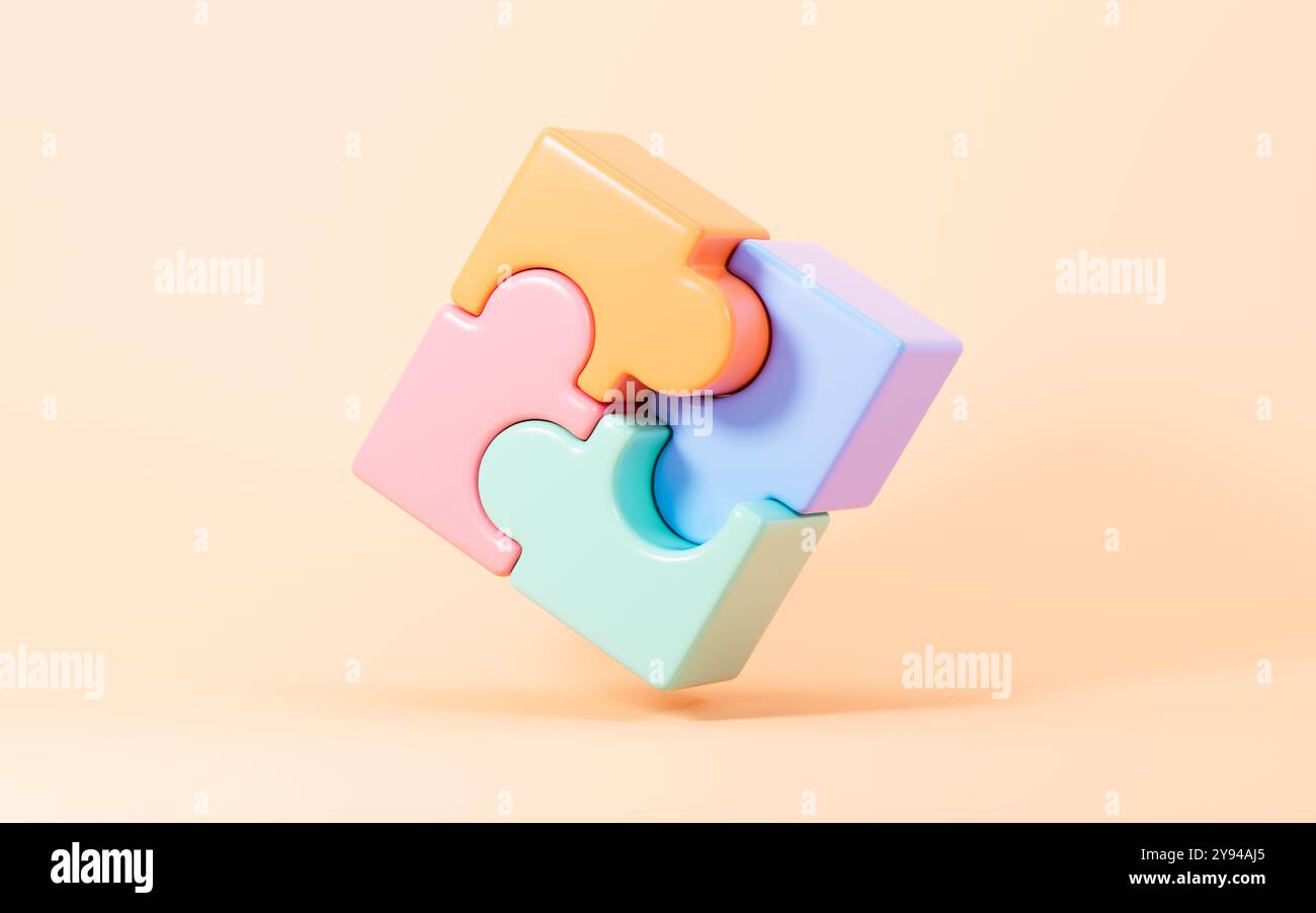 Jigsaw puzzle connecting, cooperation and teamwork , partnership and ...