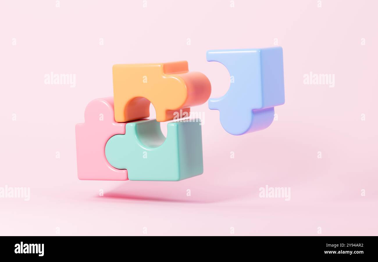 Jigsaw puzzle connecting, cooperation and teamwork , partnership and ...