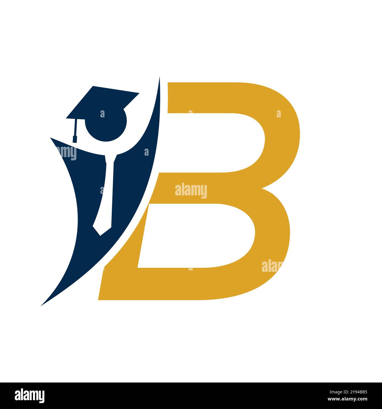 Letter B Education Logo Concept With Graduation Hat. Academy Graduation ...