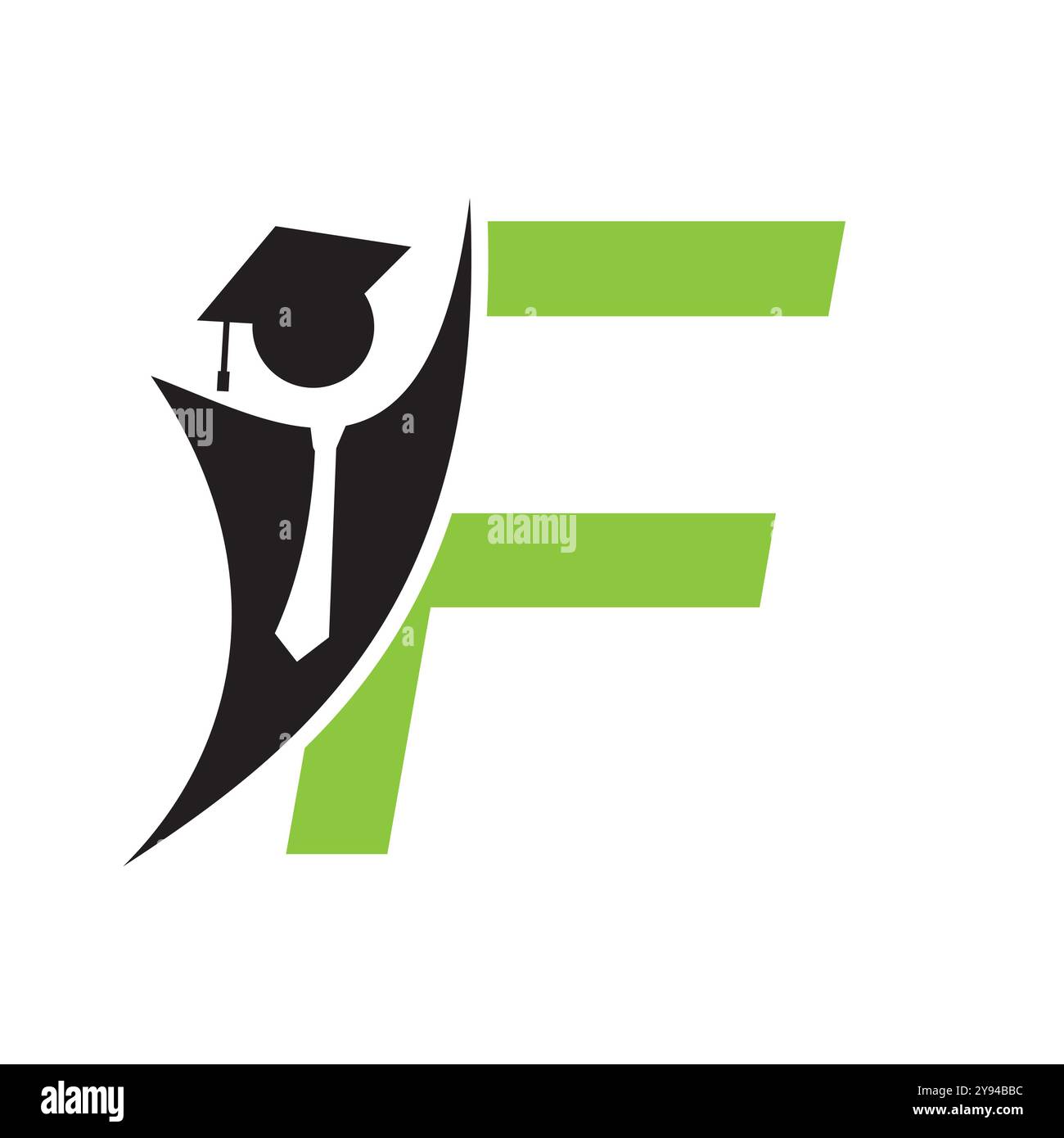 Letter F Education Logo Concept With Graduation Hat. Academy Graduation ...