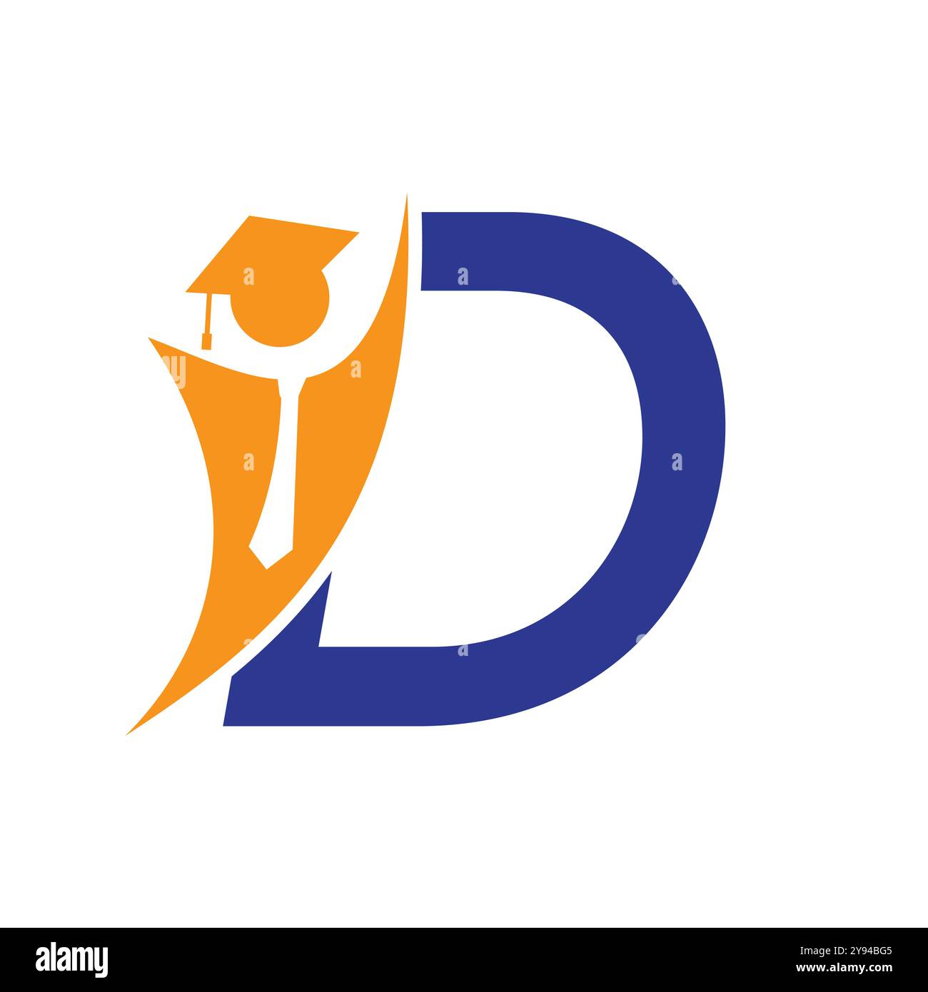 Letter D Education Logo Concept With Graduation Hat. Academy Graduation ...