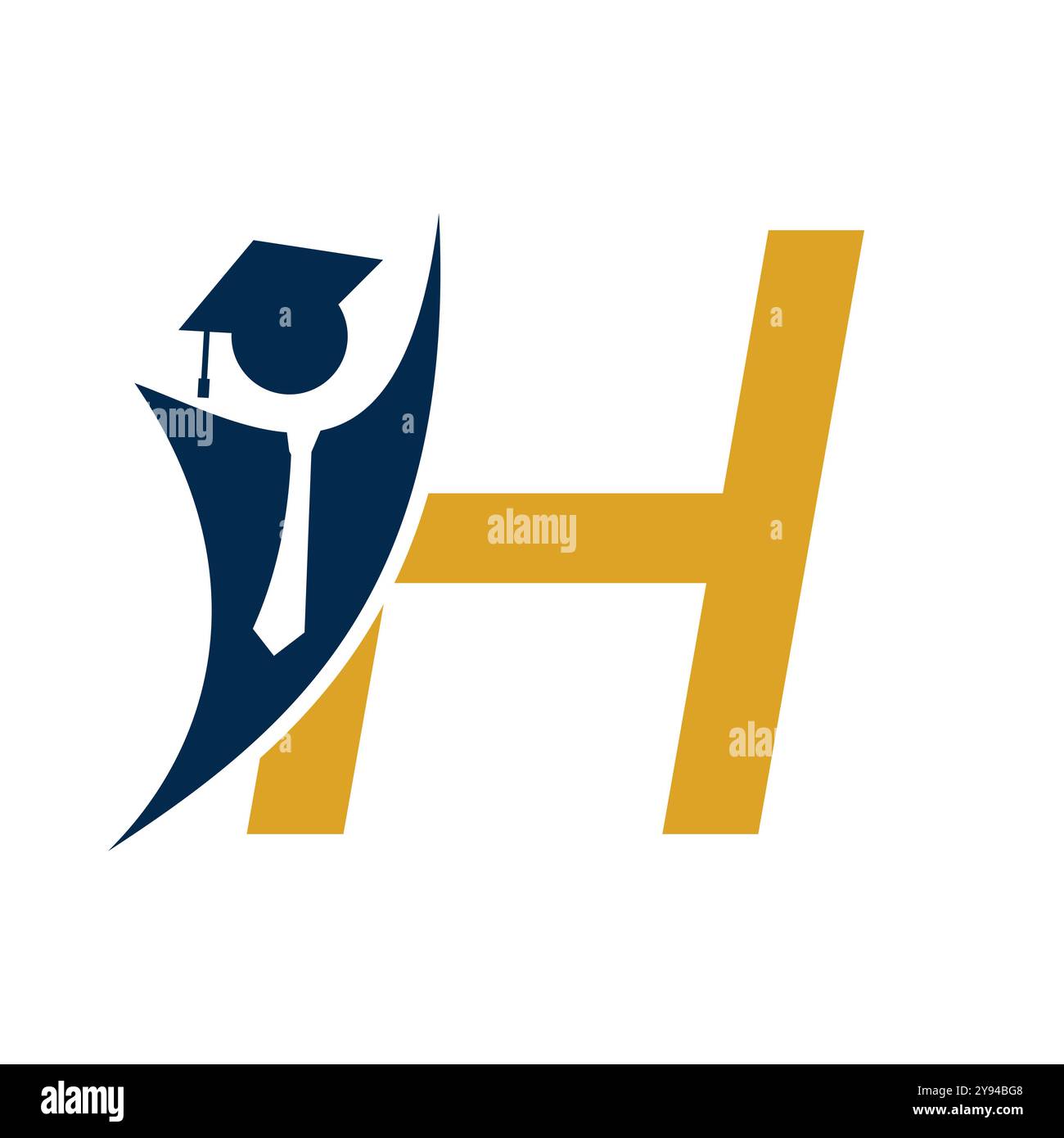 Letter H Education Logo Concept With Graduation Hat. Academy Graduation ...
