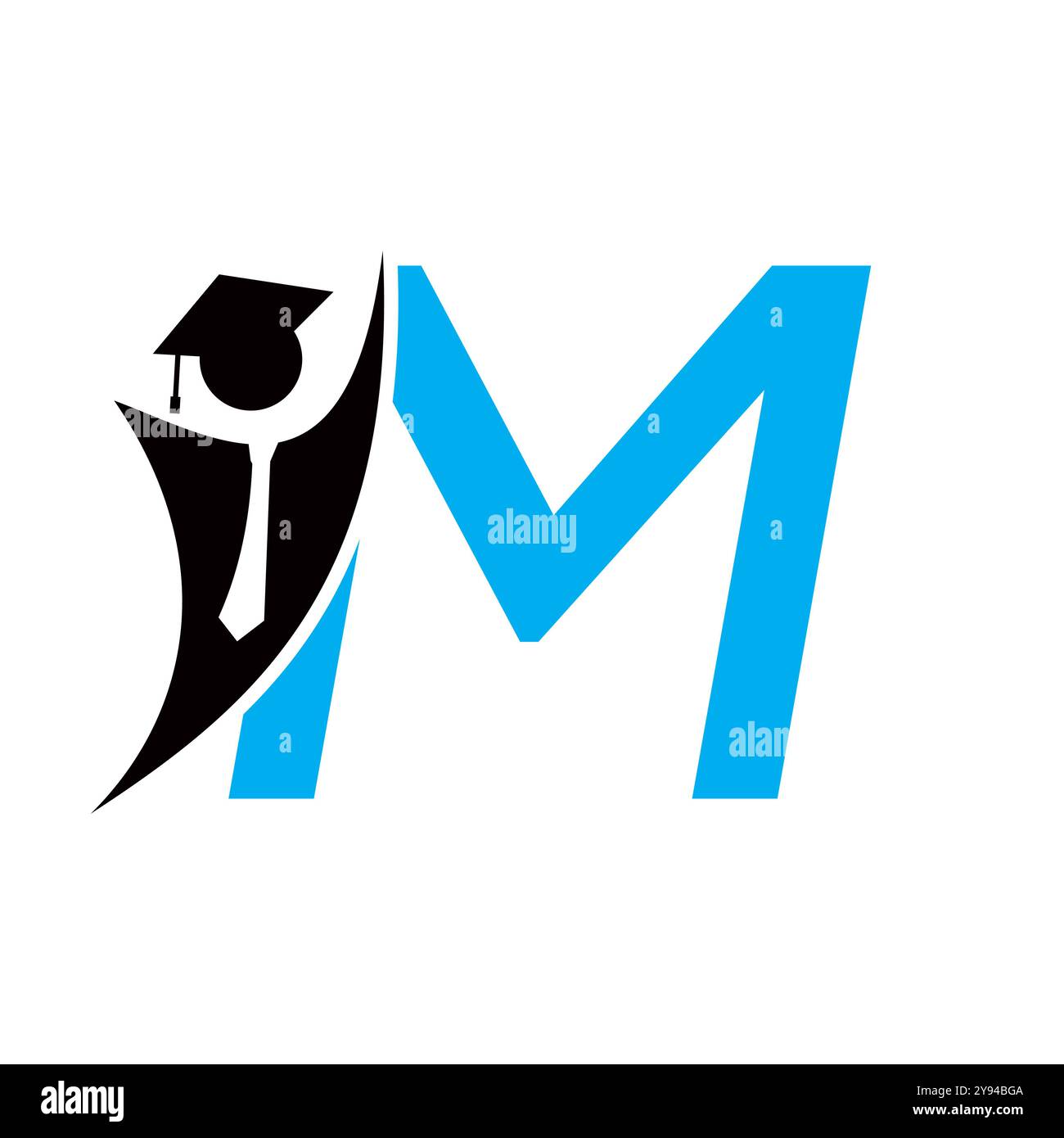 Letter M Education Logo Concept With Graduation Hat. Academy Graduation ...