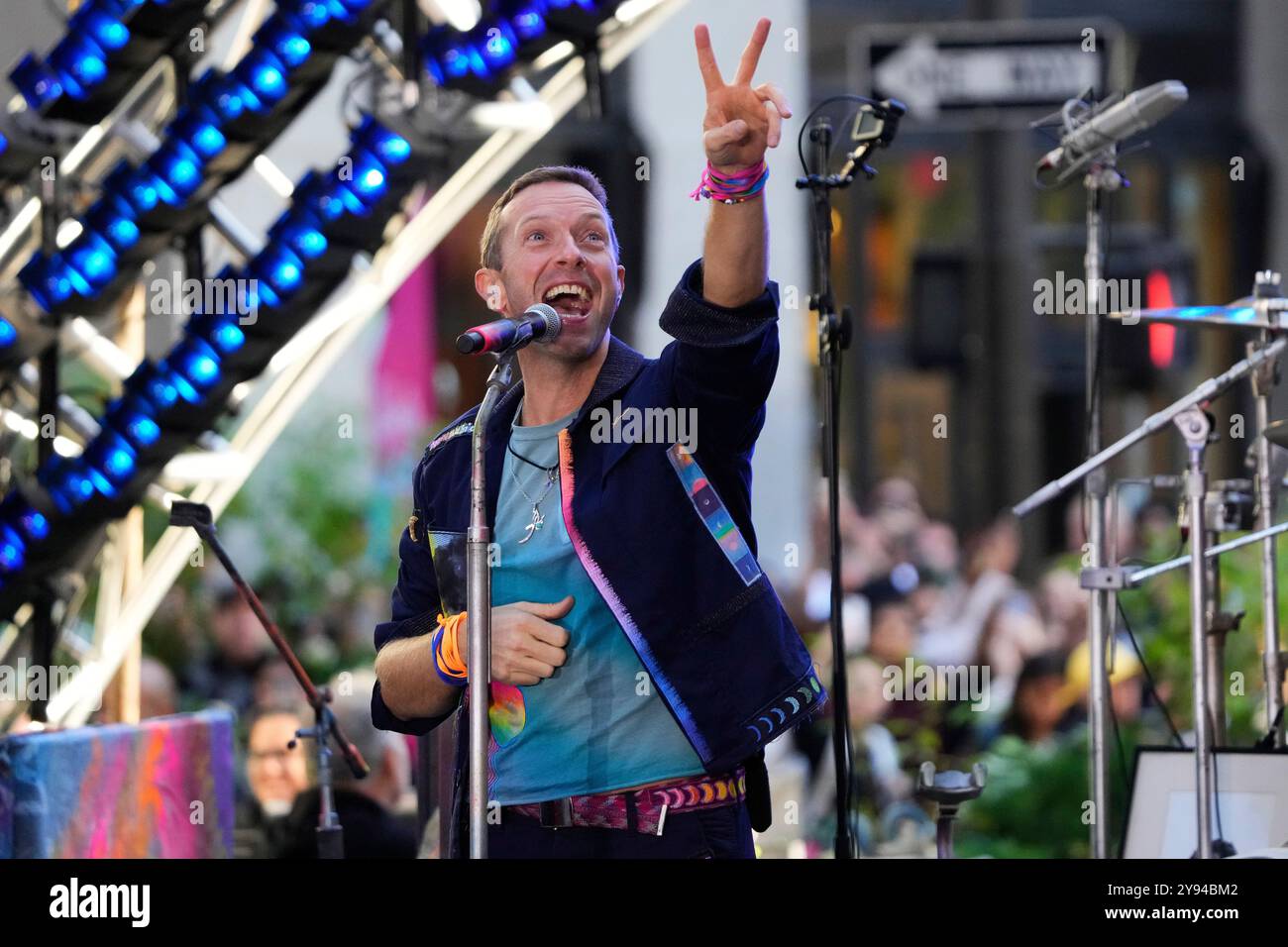 Chris Martin the band Coldplay performs on NBC's Today show at ...