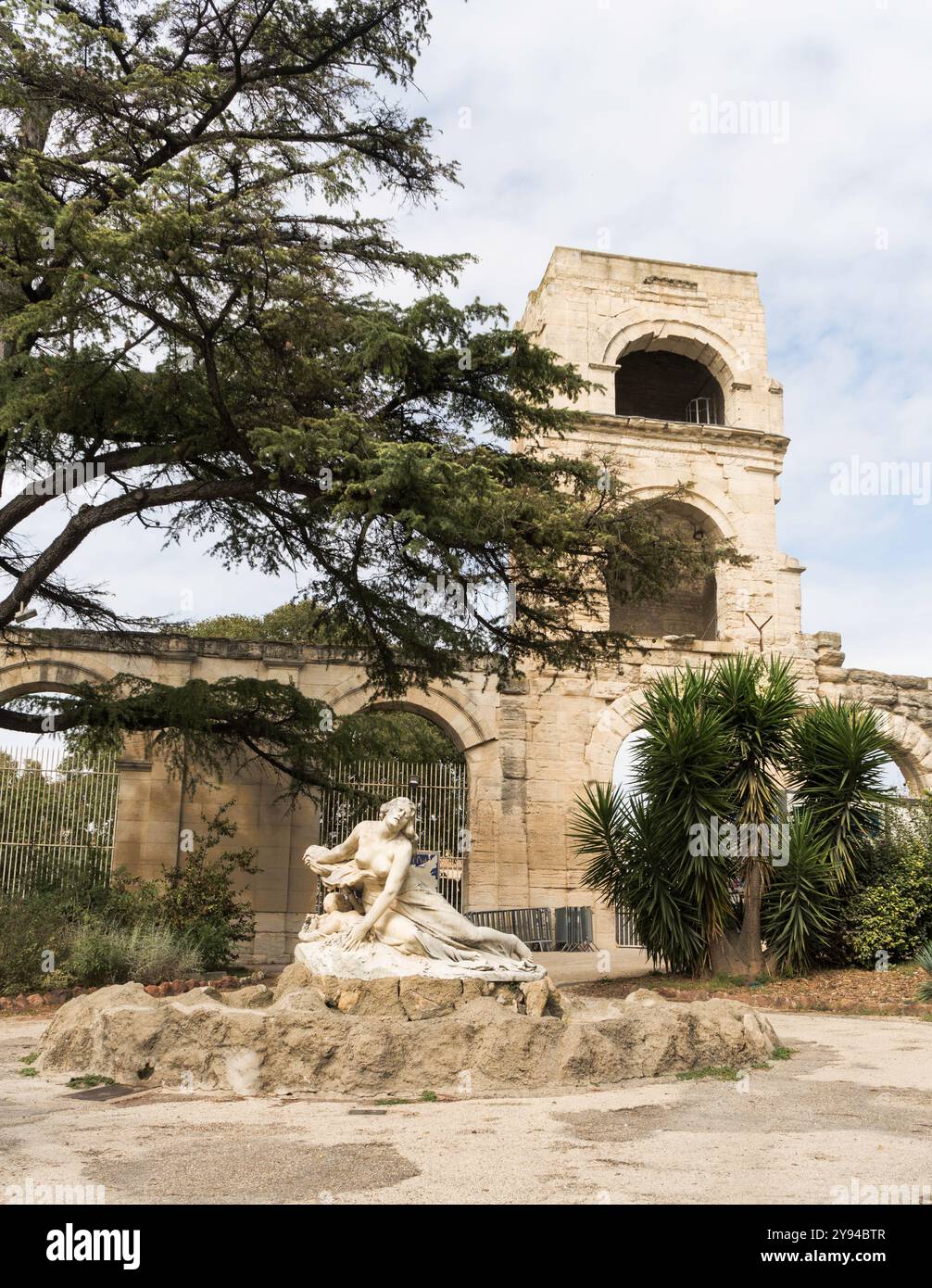 Statue of Niobe with her dead children by sculptor sculptor Hippolyte-Jules Lefèbvre, Arles ...