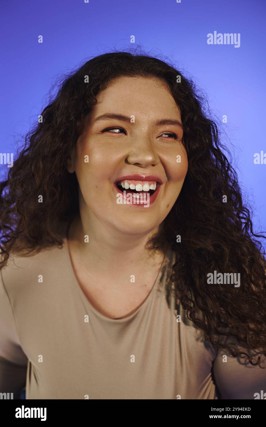 Stunning young woman curls hi-res stock photography and images - Alamy