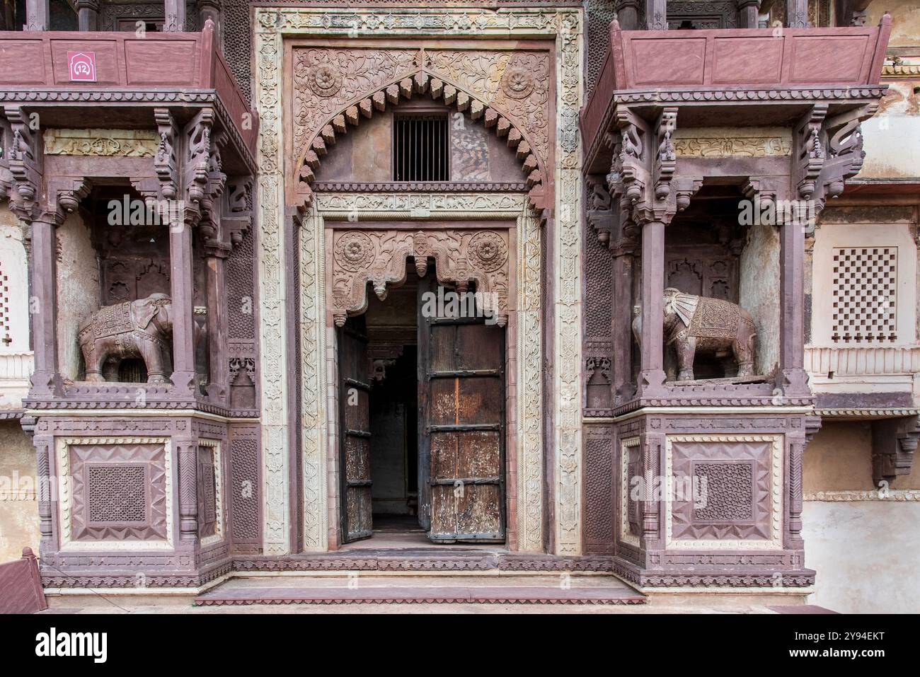 Beautifully carved ornamental door of Jahangir mahal.Jahangir Mahal was ...
