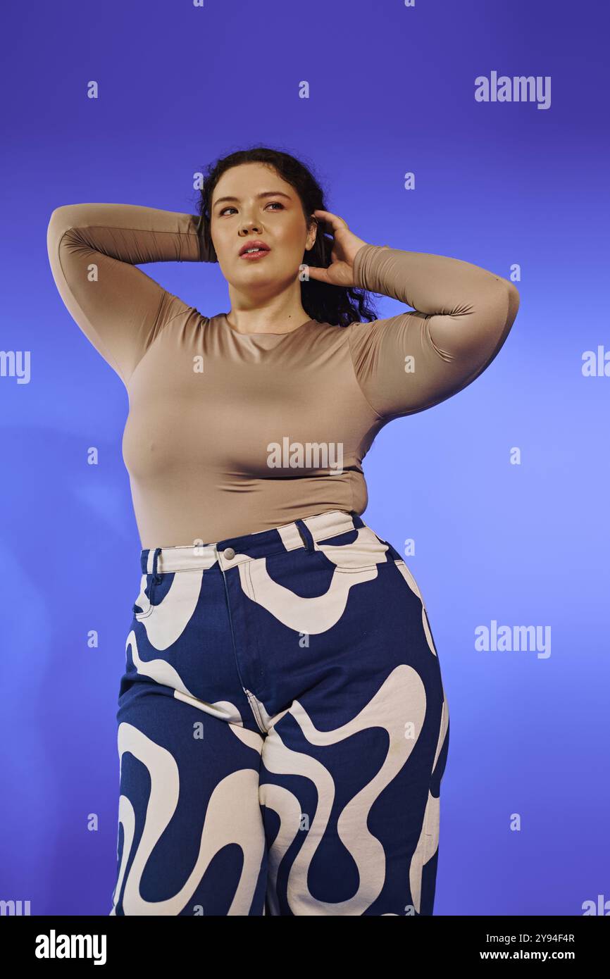 Confident model showcases unique hi-res stock photography and images ...