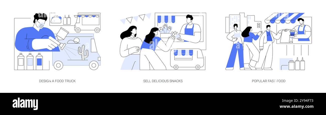 Food truck menu people Cut Out Stock Images & Pictures - Alamy