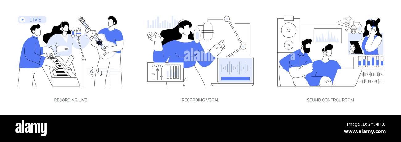 Recording studio isolated cartoon vector illustrations se Stock Vector ...