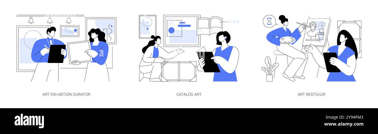 Art gallery isolated cartoon vector illustrations se Stock Vector Image ...