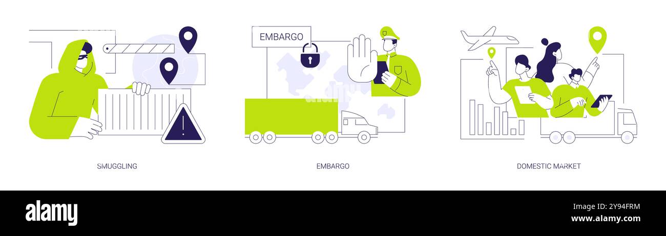 Logistics goods distribution abstract concept vector illustrations ...