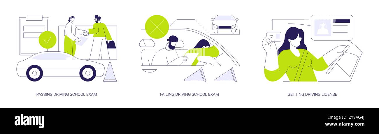 Driving test abstract concept vector illustrations Stock Vector Image ...