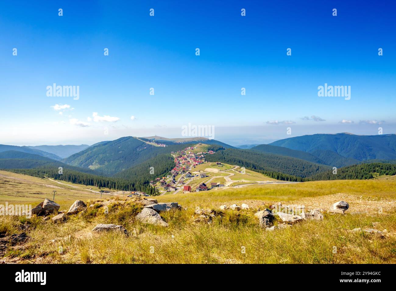 Transalpina, Săliște, Novaci, Sebes, panoramic road, România Stock ...