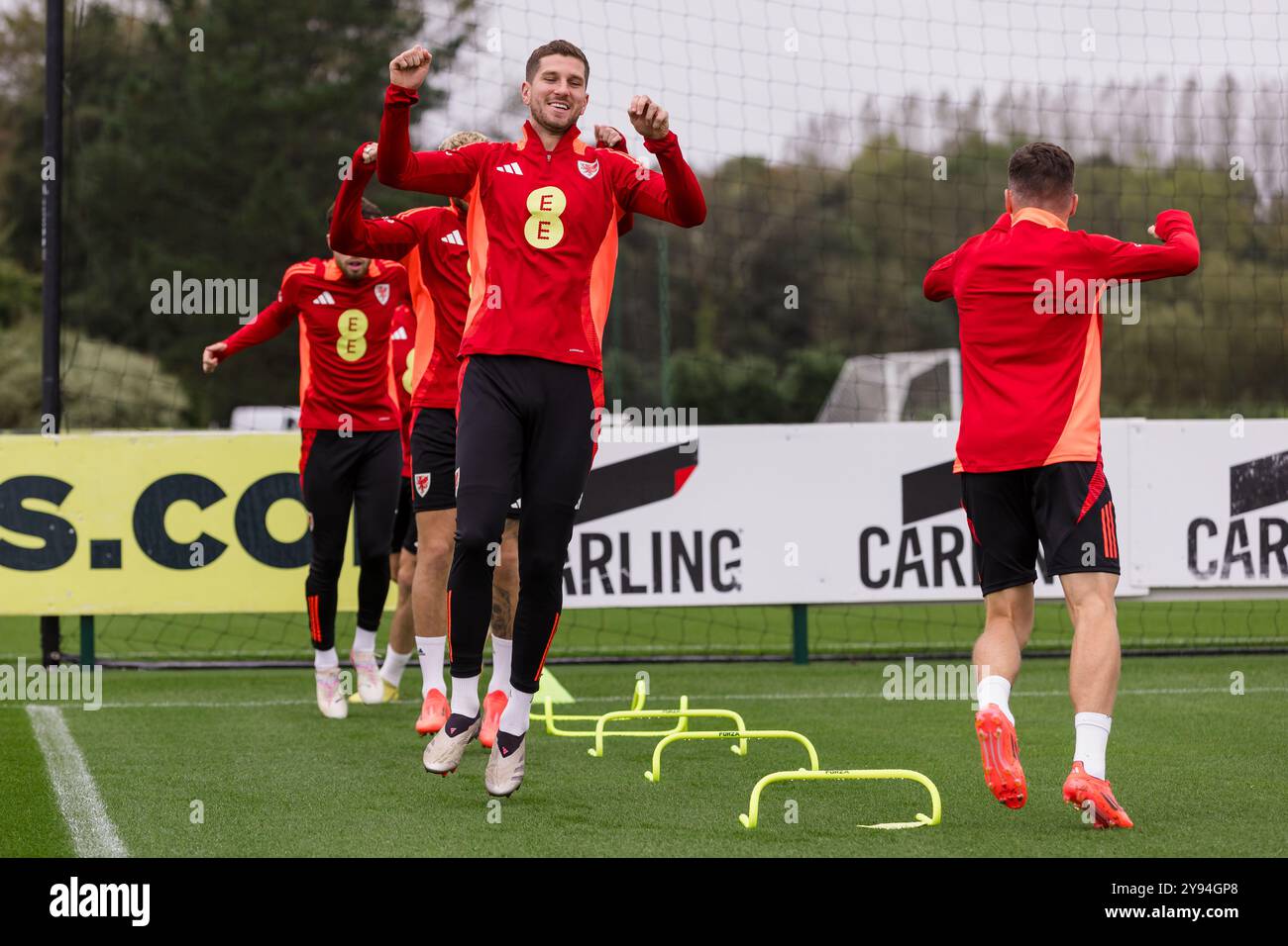 PONTYCLUN, UK. 08th Oct, 2024. Wales' Chris Mepham during a Wales ...