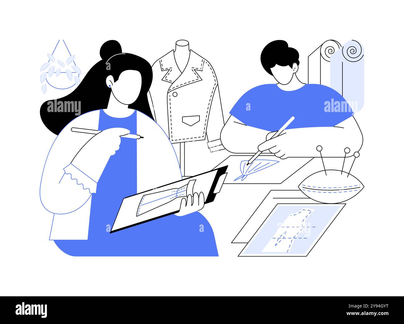 Tailoring isolated cartoon vector illustrations Stock Vector Image ...