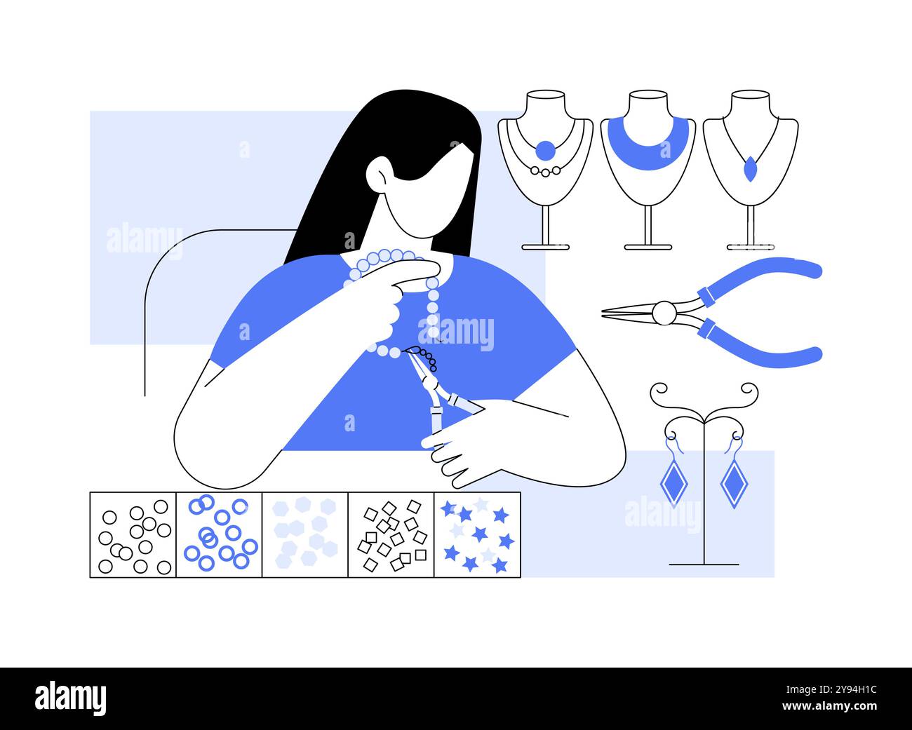 Jewelry design and repair isolated cartoon vector illustrations Stock ...