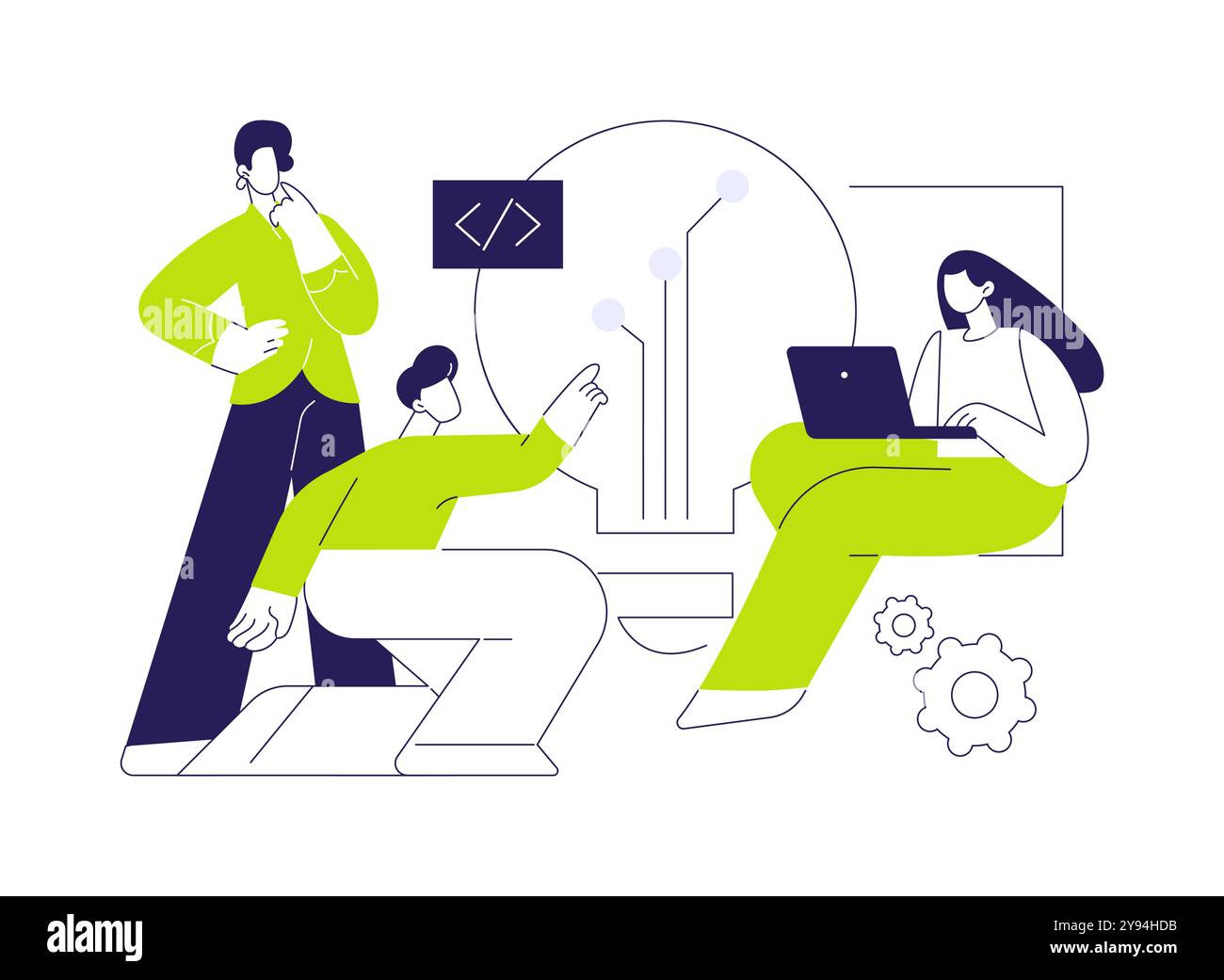 Brainstorming with a team abstract concept vector illustration Stock ...