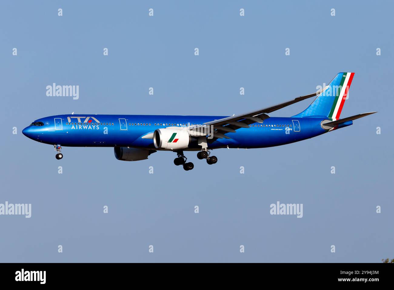 An ITA Airways Airbus 330-900 landing at Rome Fiumicino airport. ITA ...