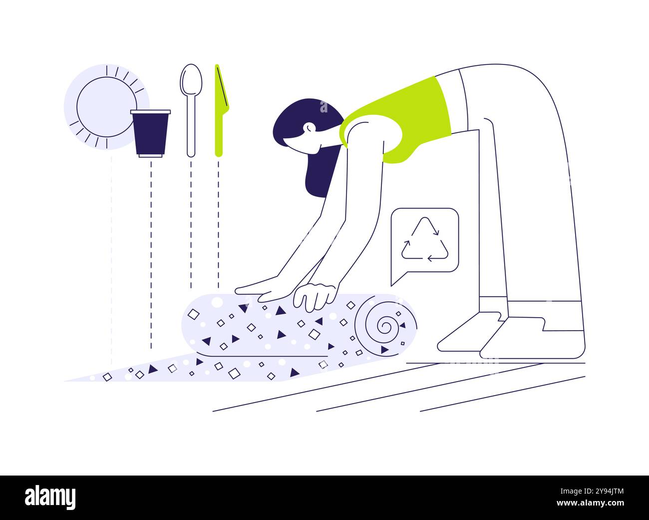 Sustainable yoga mats abstract concept vector illustration Stock Vector ...