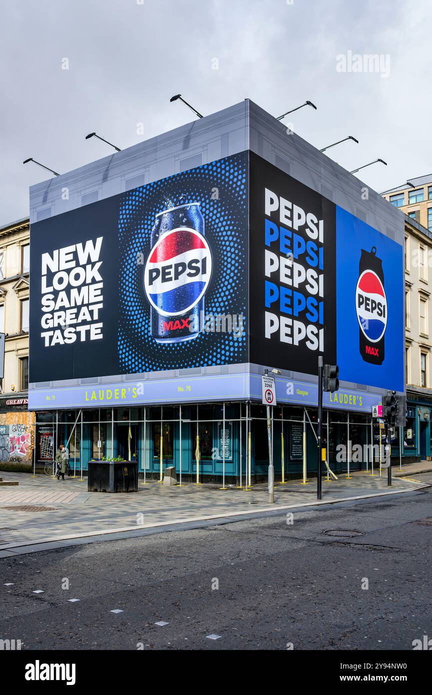 Temporary Pepsi billboard advertisement, Sauchiehall Street, Glasgow ...