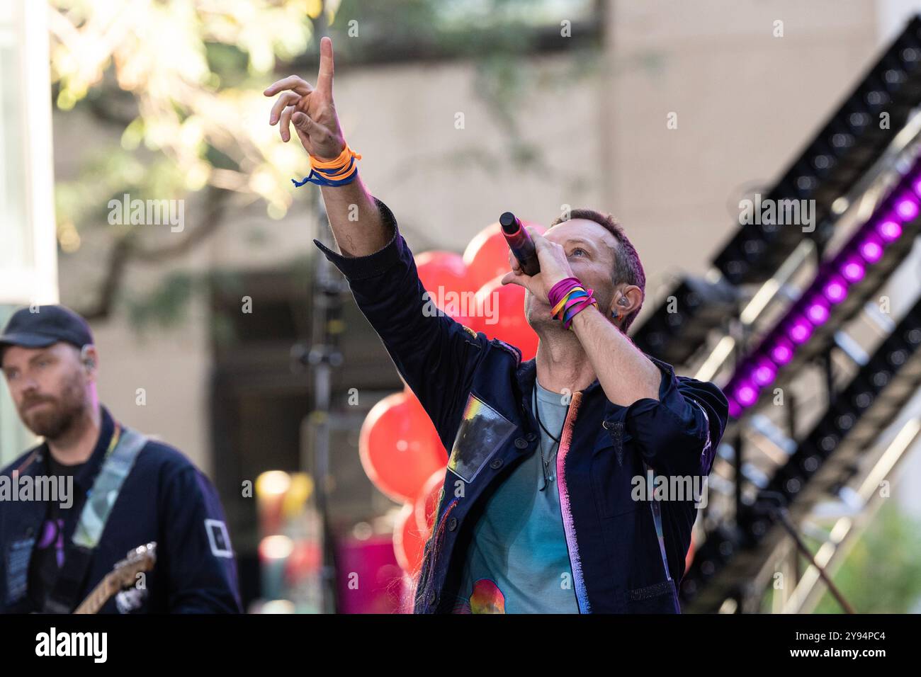 New York, NY, USA, 8 October, 2024: Chris Martin performs with Coldplay ...