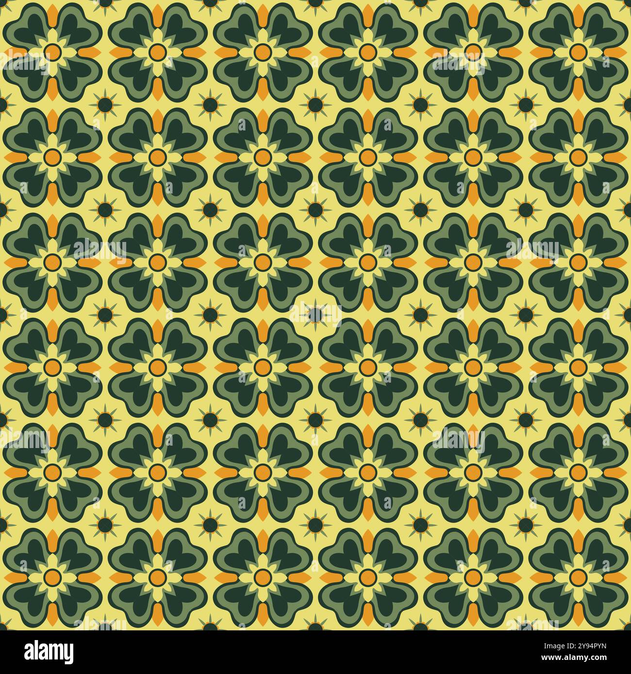 Flower Talavera Pattern Design. Tile Seamless Pattern Stock Vector ...
