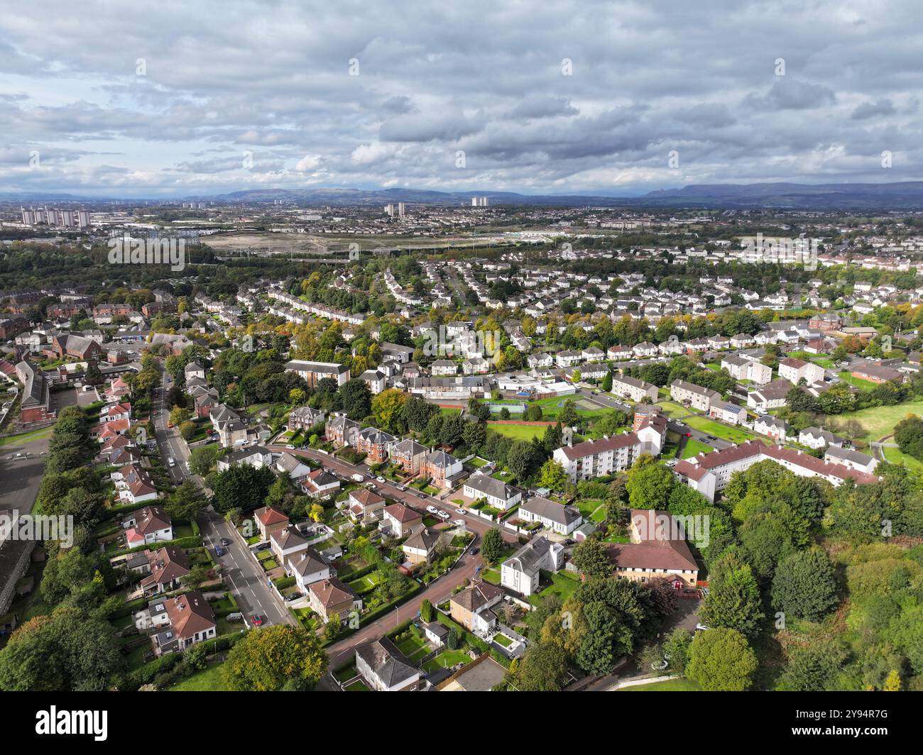 Aerial drone view of Riddrie and East End Glasgow Stock Photo - Alamy