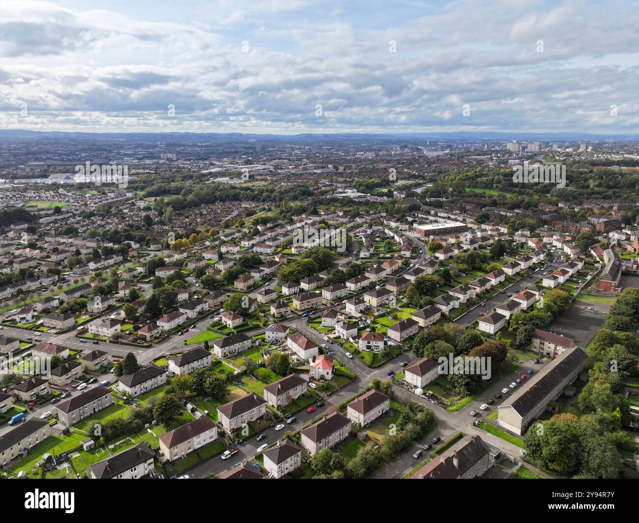 Aerial drone view of Riddrie and East End Glasgow Stock Photo - Alamy